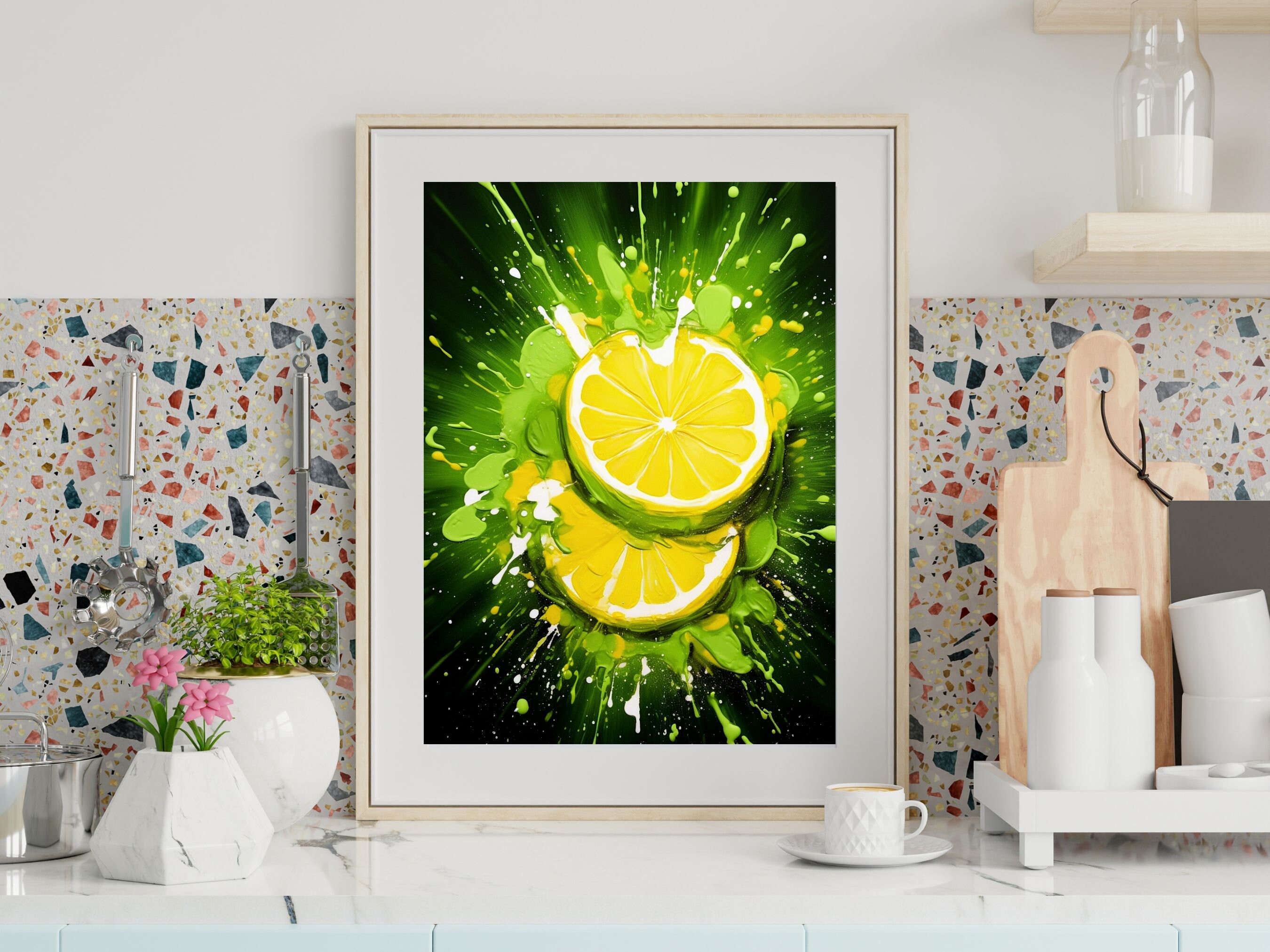 Limes Printable Paint Splash Wall Art, Summer Print, Citrus Fruit ...