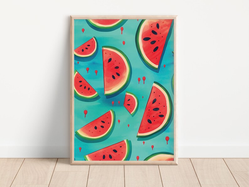 Watermelon Slice Print Printable Wall Art, Summer Fruit Poster ...