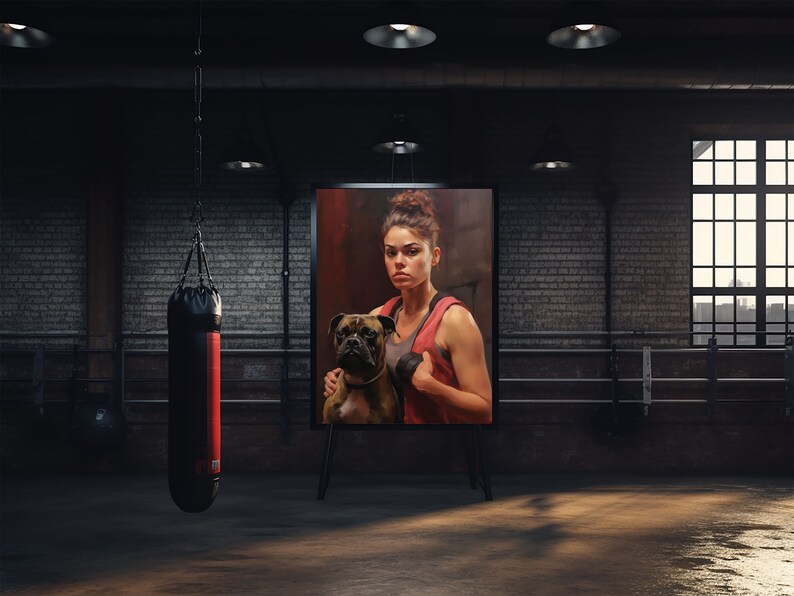 Female Boxer in Gym Sports Print, Boxing Gym Decor, Boxing Wall Art ...