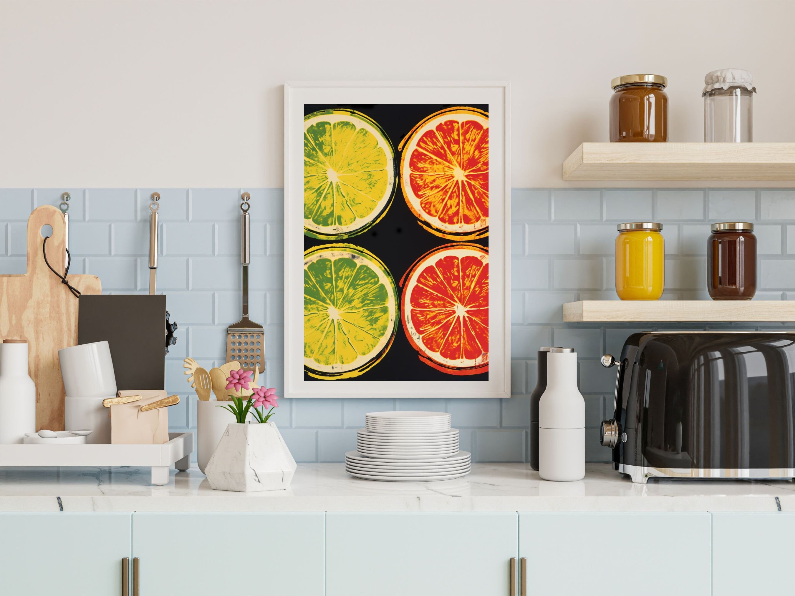 Citrus Kitchen Printable Wall Art Set of 3 Modern Pop Art - Etsy