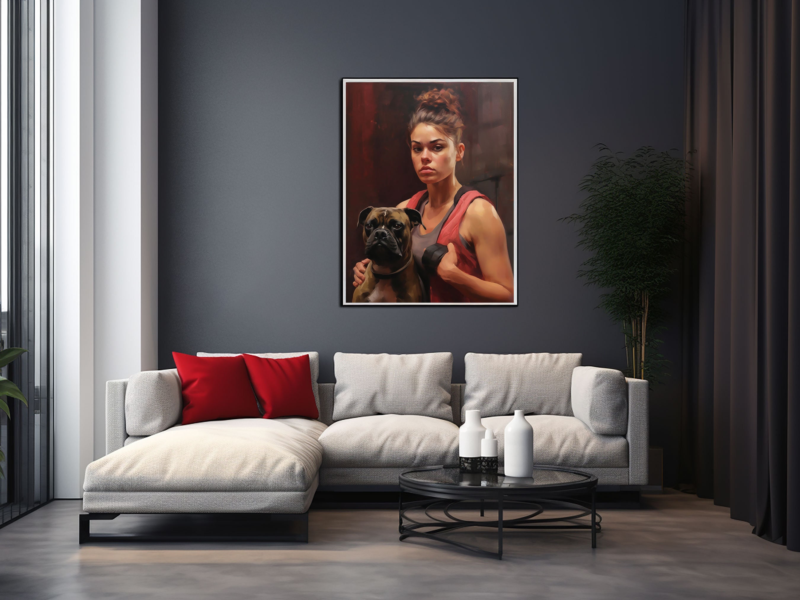 Female Boxer in Gym Sports Print, Boxing Gym Decor, Boxing Wall Art ...
