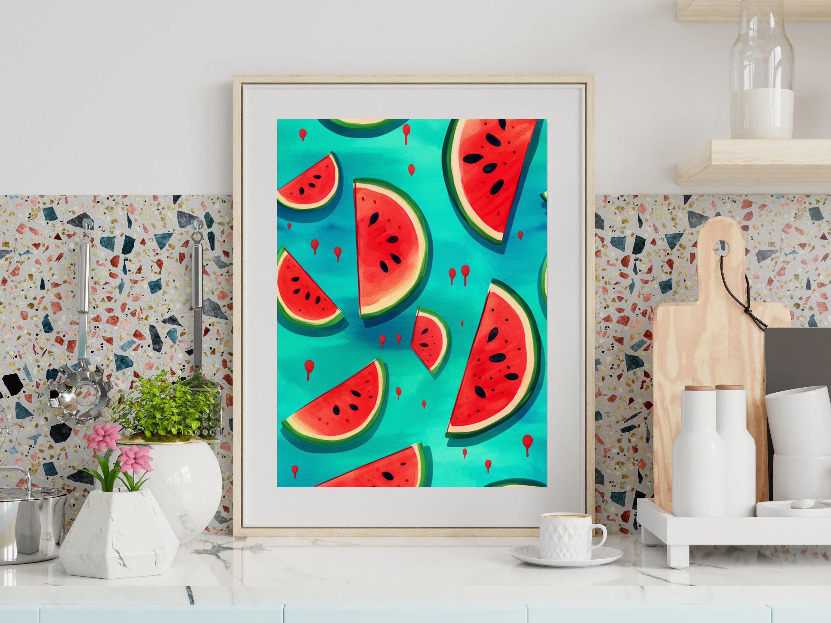 Watermelon Slice Print Printable Wall Art, Summer Fruit Poster ...