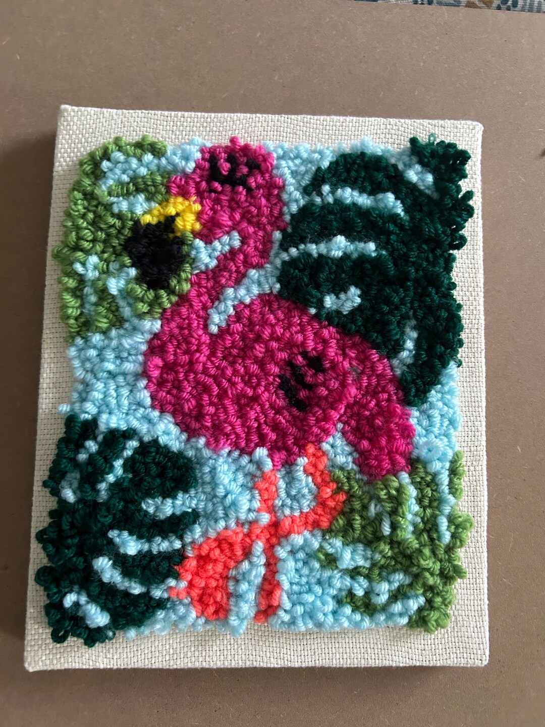 Completed Trimits Punch Needle Flamingo - Etsy