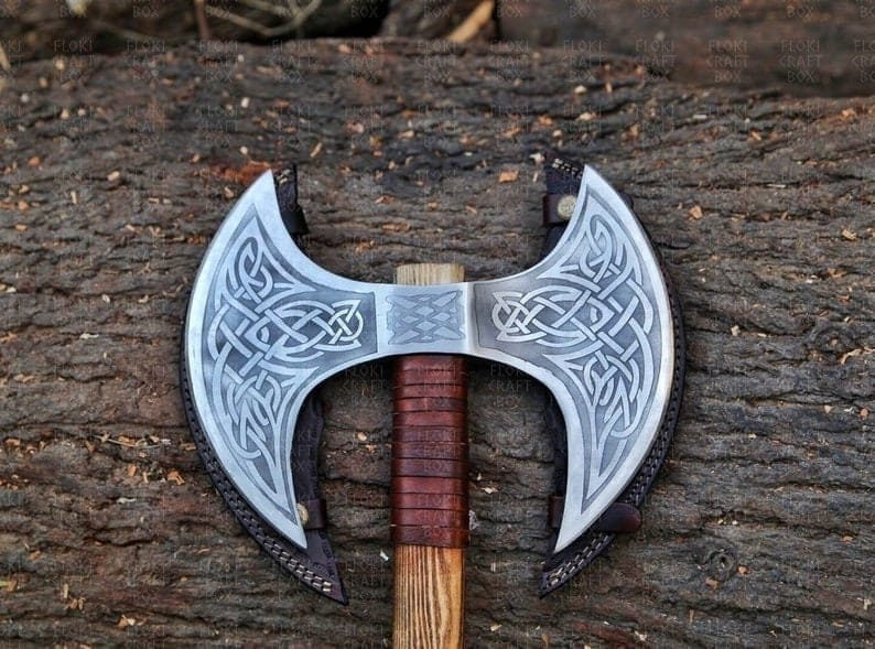 Hache Viking à double tête, Hache personnalisée en acier au carbone ...