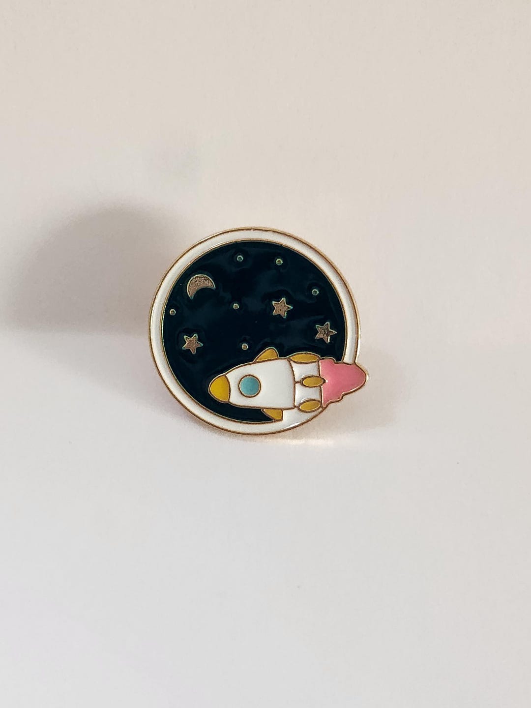 Rocket Ship in the Space Enamel Pin |badge | Lapel Accessory - Etsy