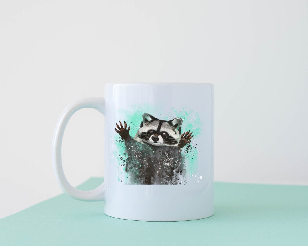 Watercolor Raccoon Mug, Trash Panda, Animal Lover Mug, Animal Lover ...
