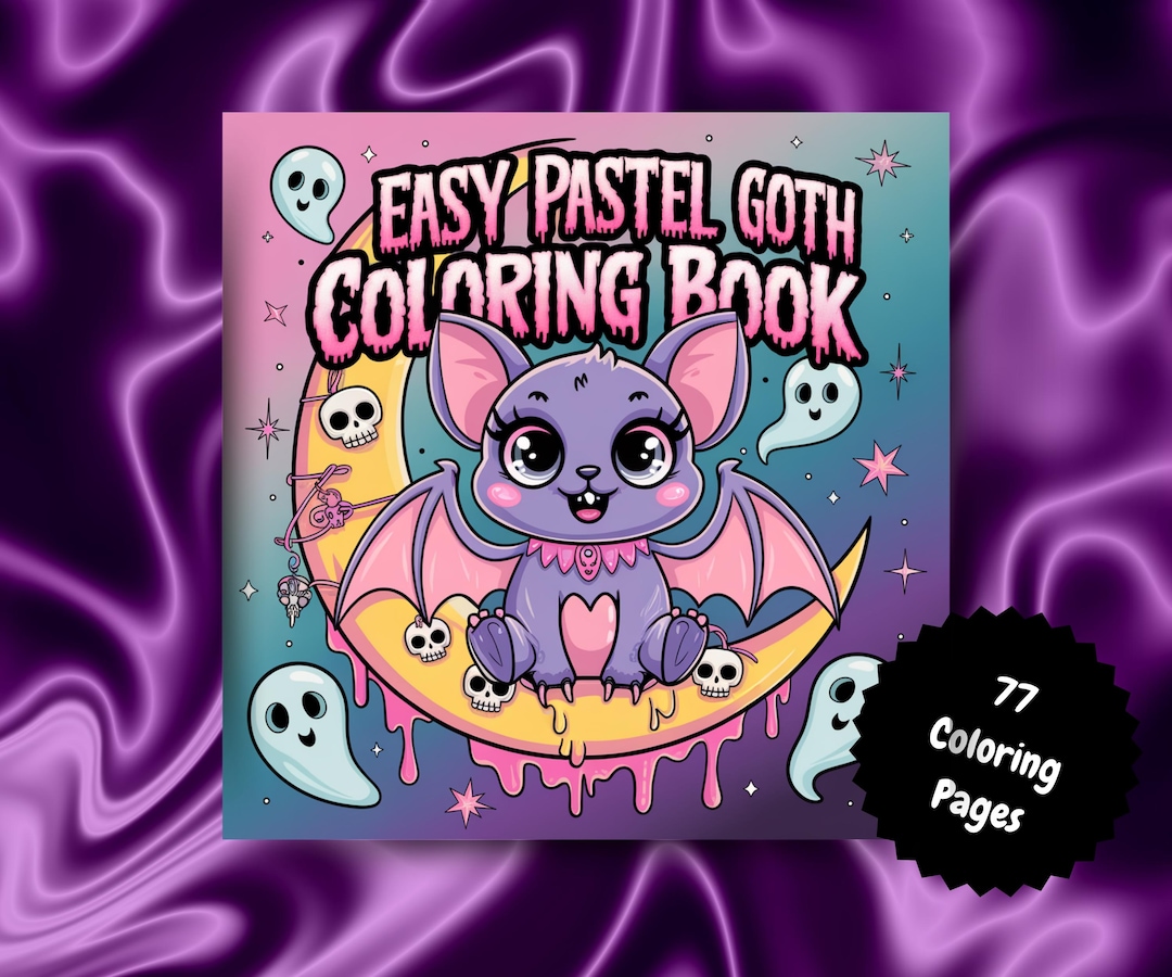 Easy Pastel Goth Coloring Book – 77 Coloring Pages (digital Download ...