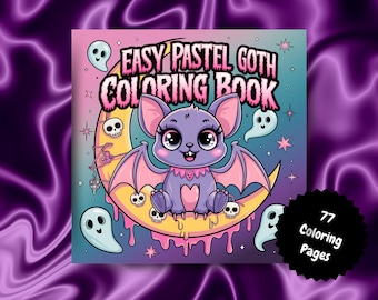 Easy Pastel Goth Coloring Book – 77 Coloring Pages (digital Download ...