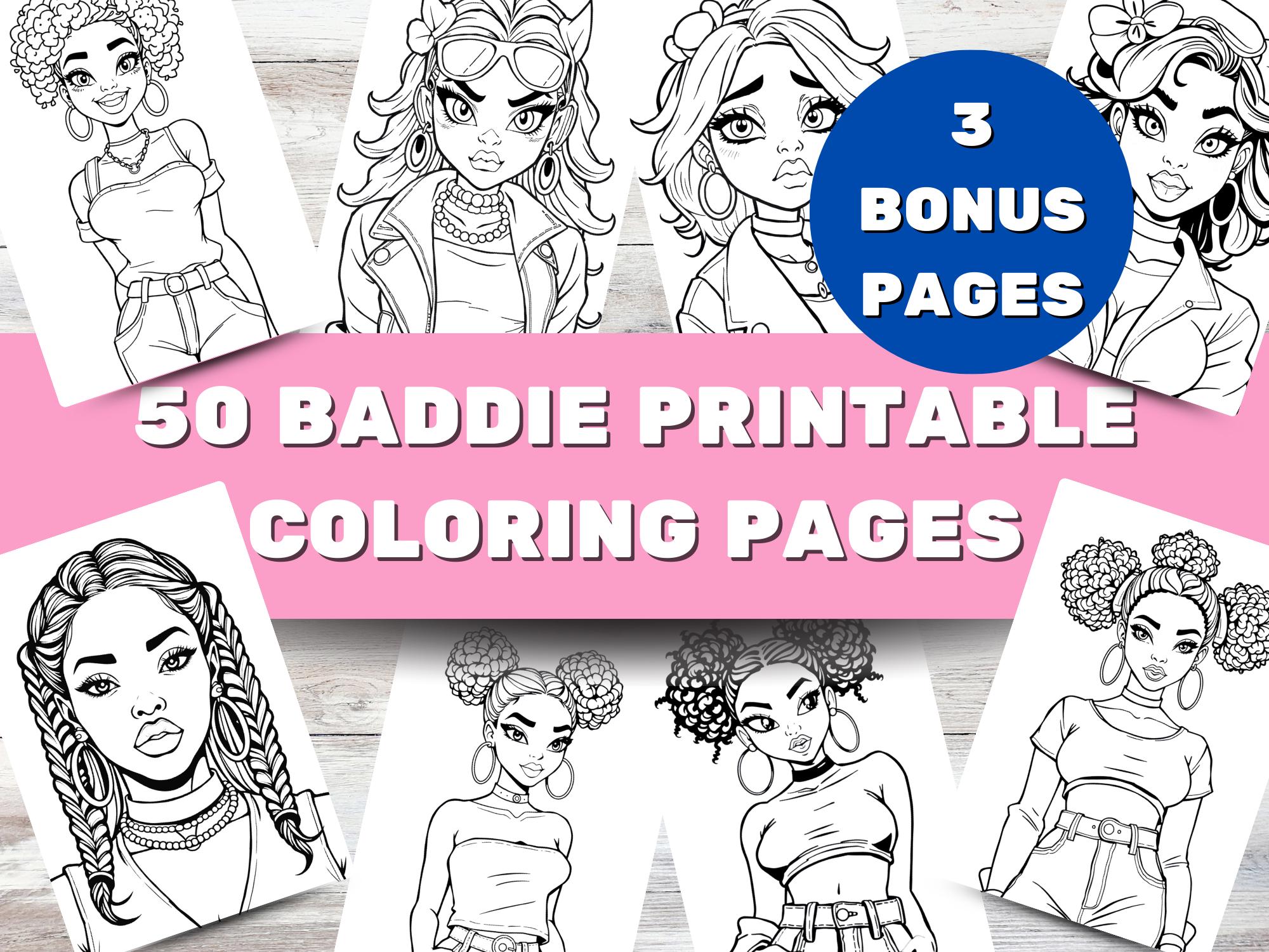 Baddie Coloring Book for Women – Curvy Girls, Fashion (53 Pages) - Etsy