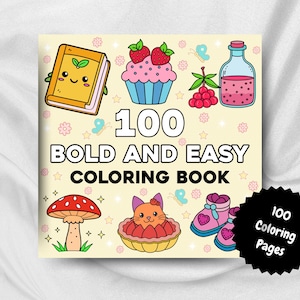 100 Bold and Easy Coloring Pages | Simple Fun Designs | Digital ...
