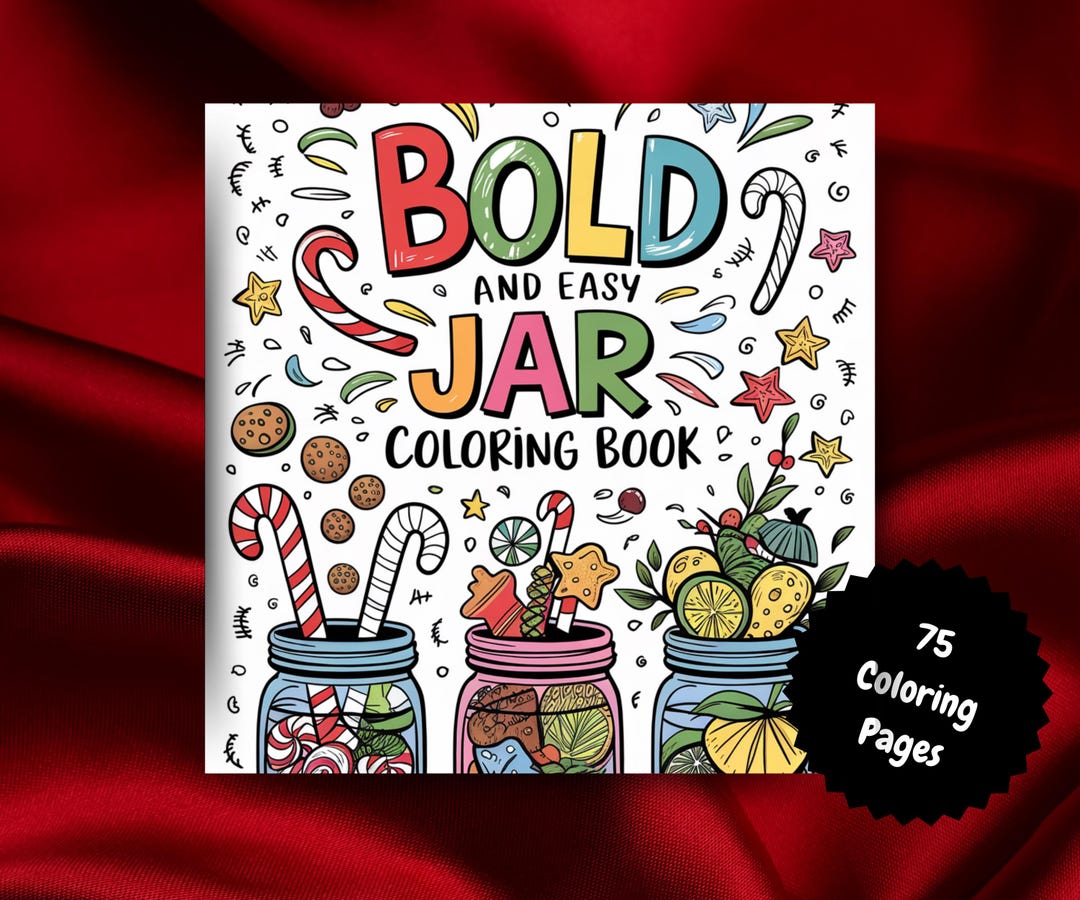 Bold and Easy Jar Coloring Book Pages – 75 Pages (digital Download ...
