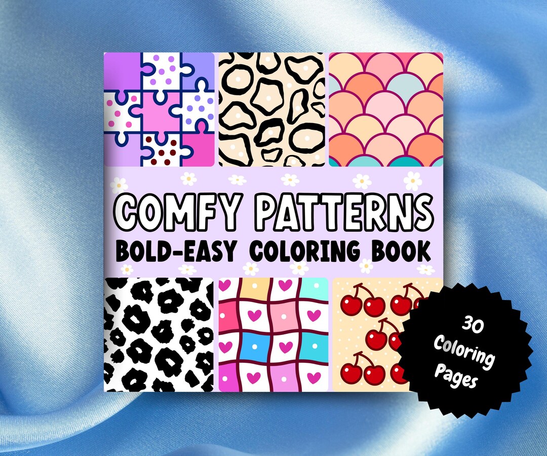 Comfy Patterns Bold Easy Coloring Book - 30 Coloring Pages Digital ...