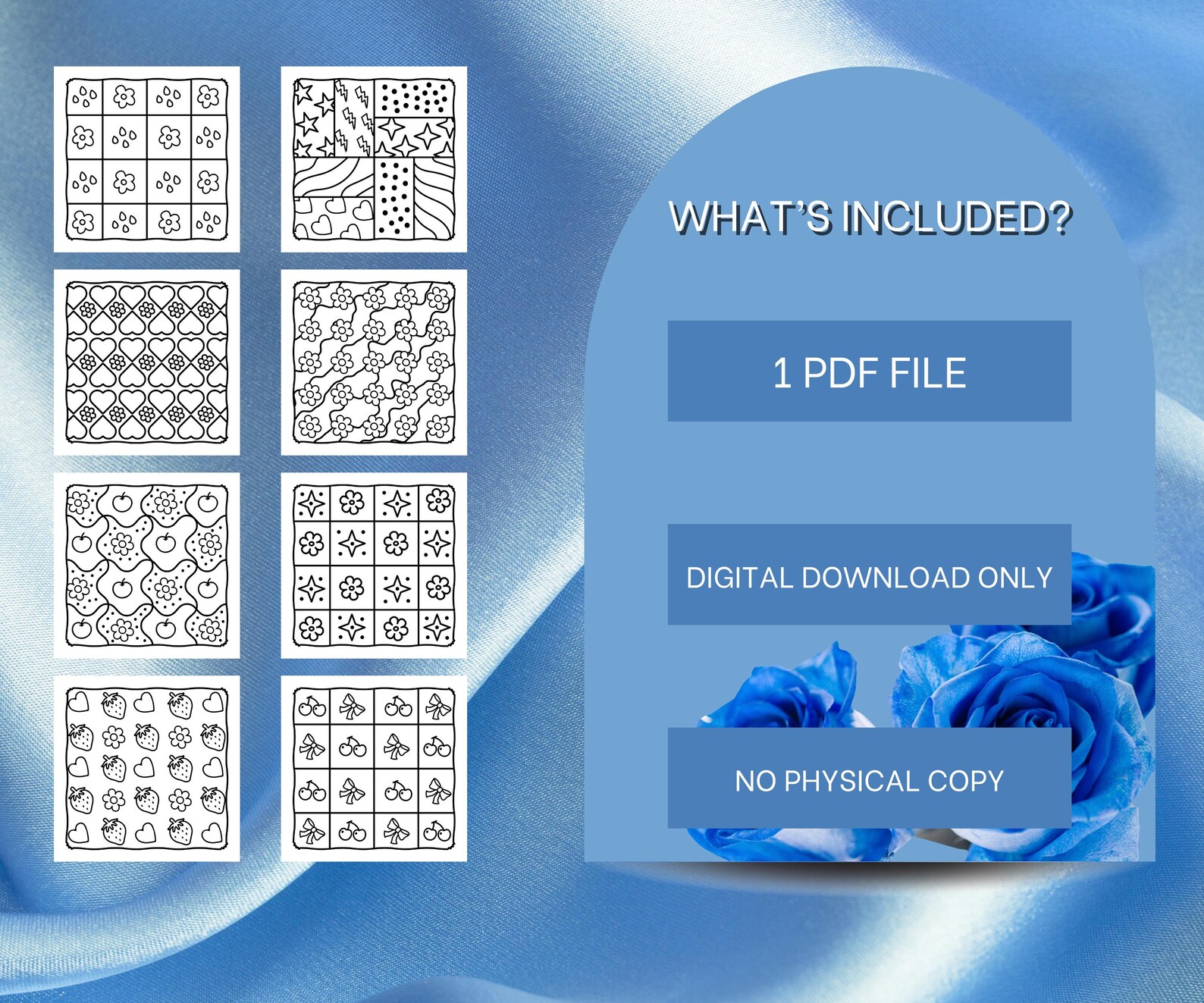 Comfy Patterns Bold Easy Coloring Book - 30 Coloring Pages Digital ...