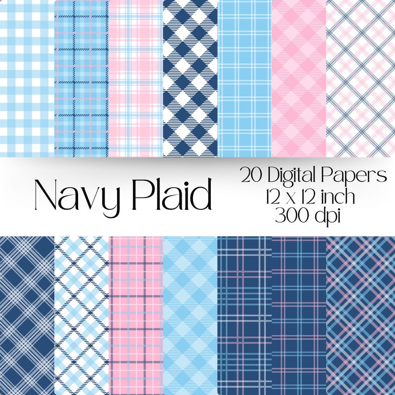 Pink Blue Plaid - Etsy