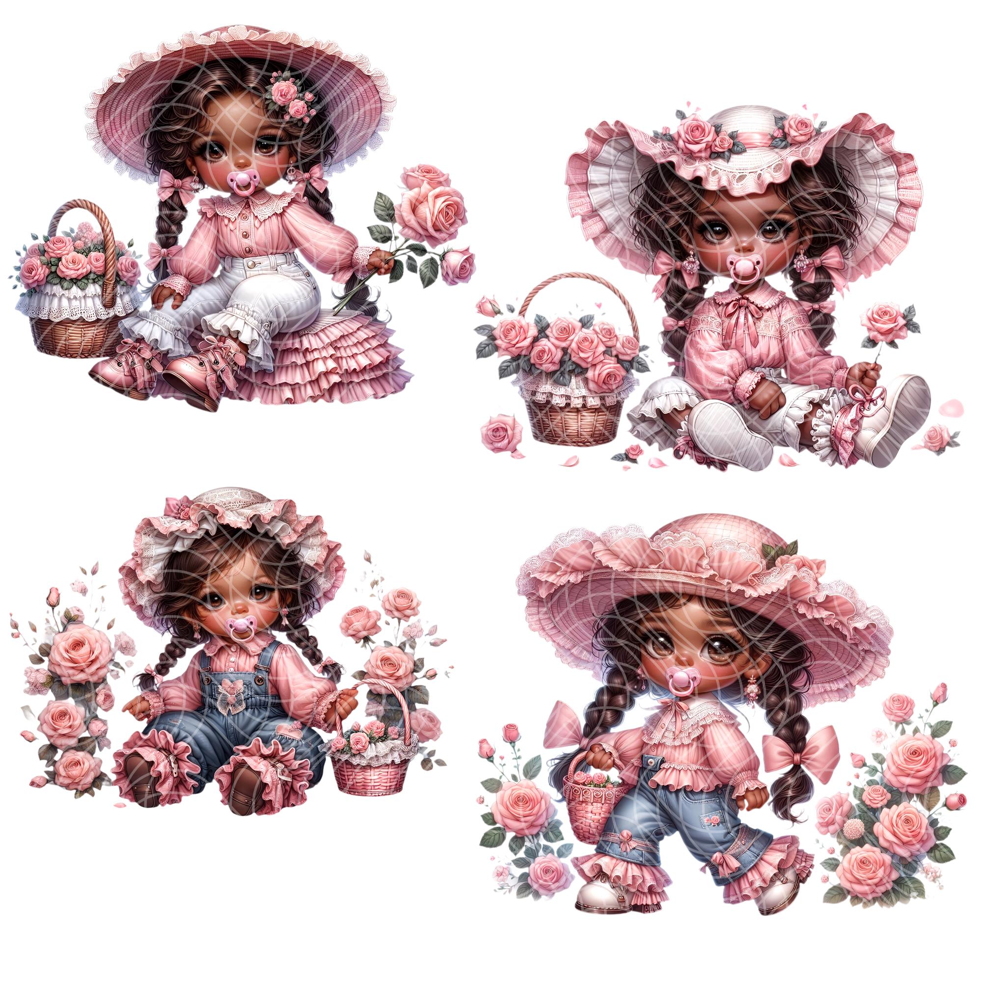 Digital Clipart, Illustration, Download, Bundle, PNG Files, Cute Girls ...
