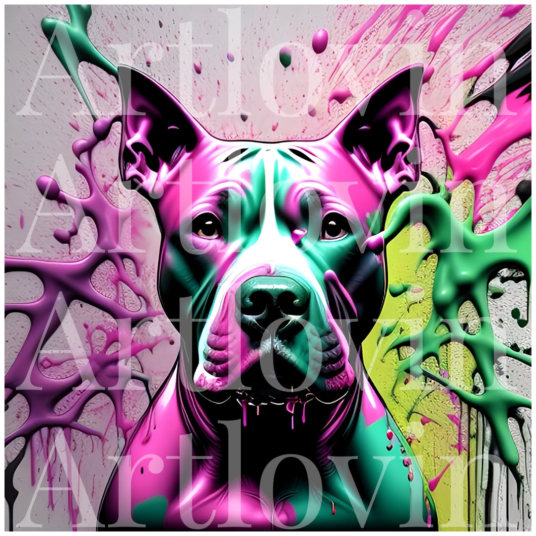 Digital Art Clipart Pop Art Splashy Dog - Etsy