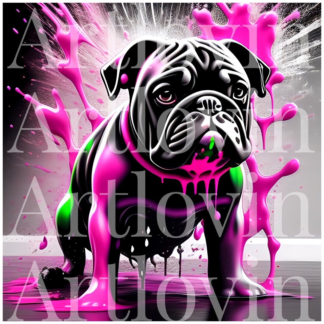 Digital Art Clipart Popart Splashy Dog No3 - Etsy