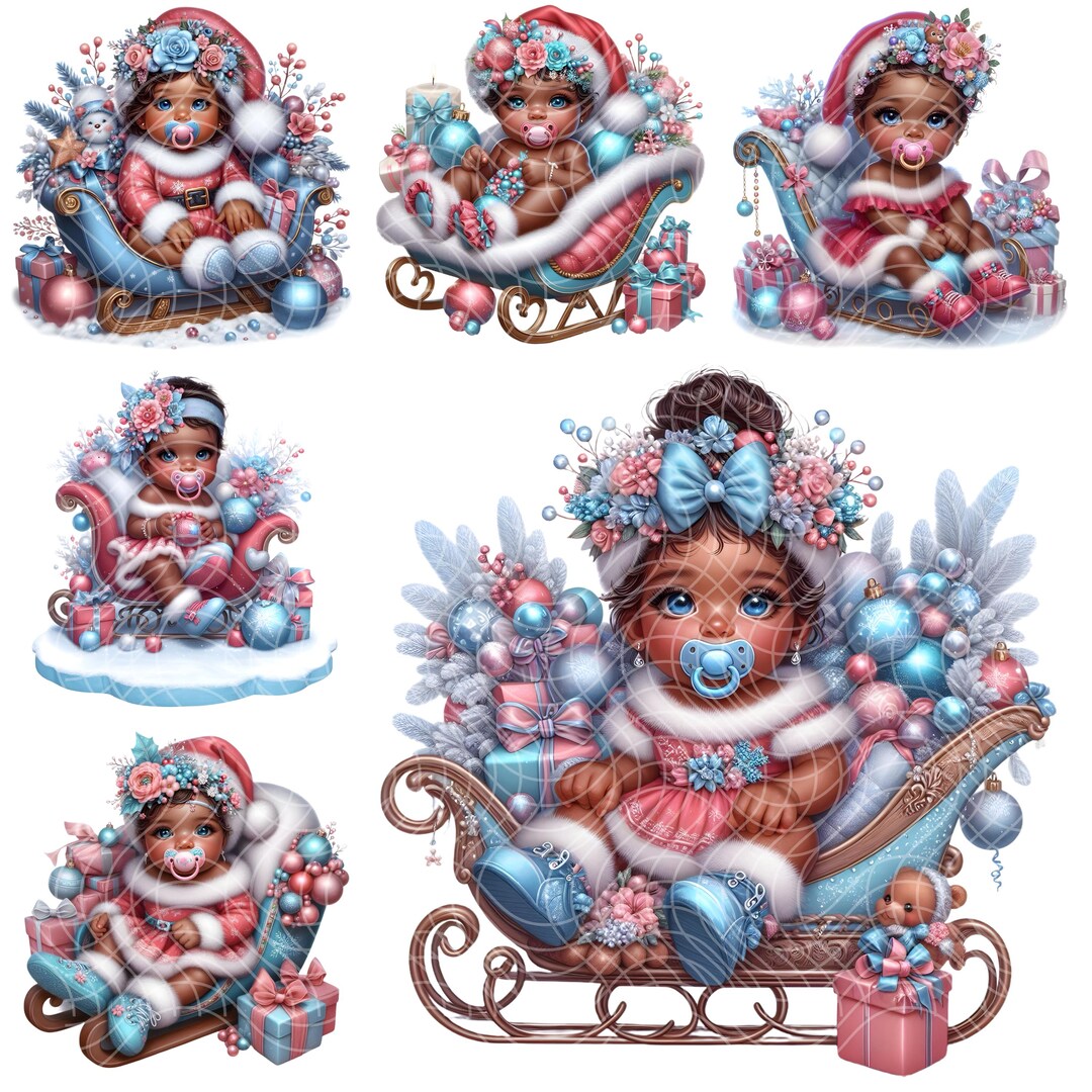 Digital Clipart Christmas Santa Baby Girls, Illustration, Download ...
