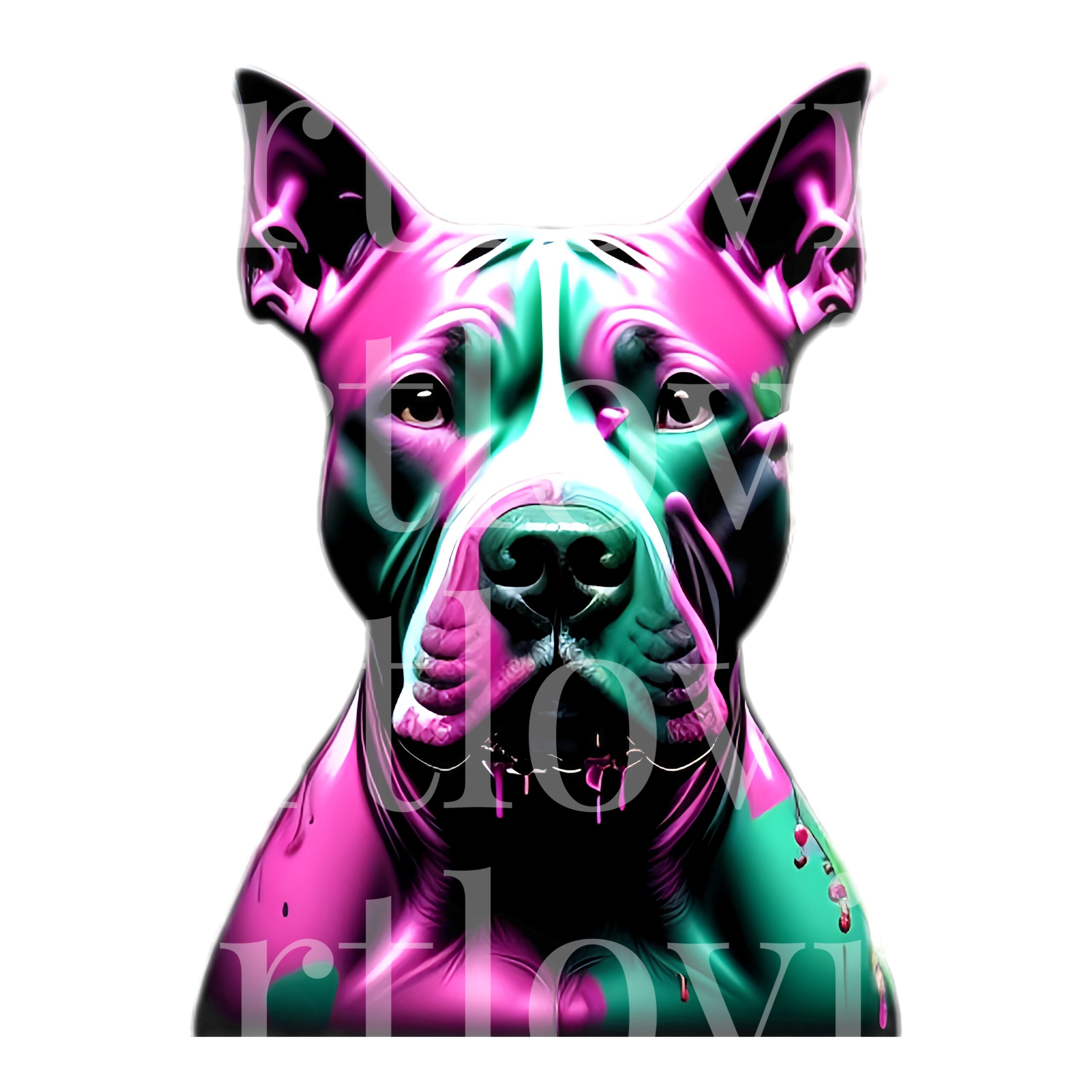 Digital Art Clipart Pop Art Splashy Dog - Etsy