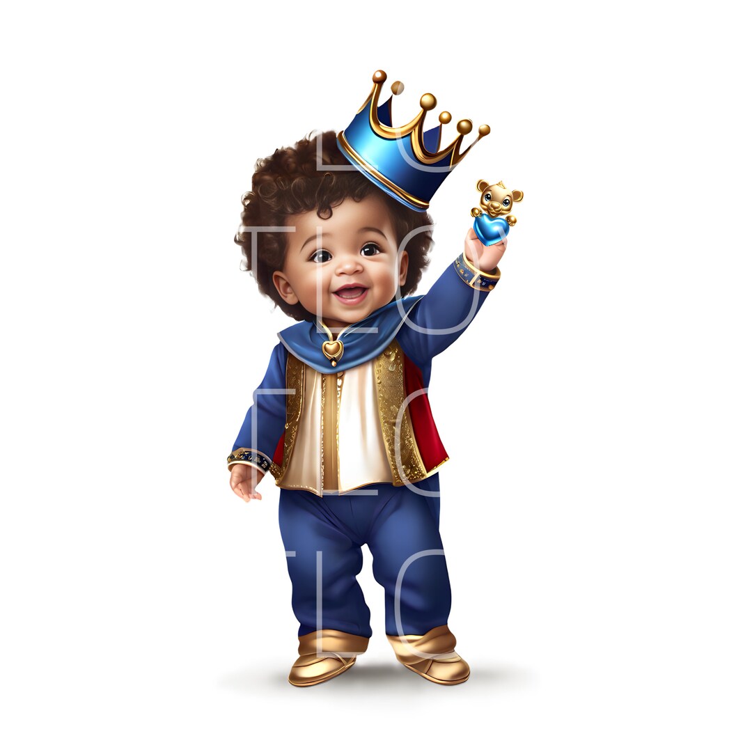 Digital Art Clipart Download Black Baby Boy Prince - Etsy