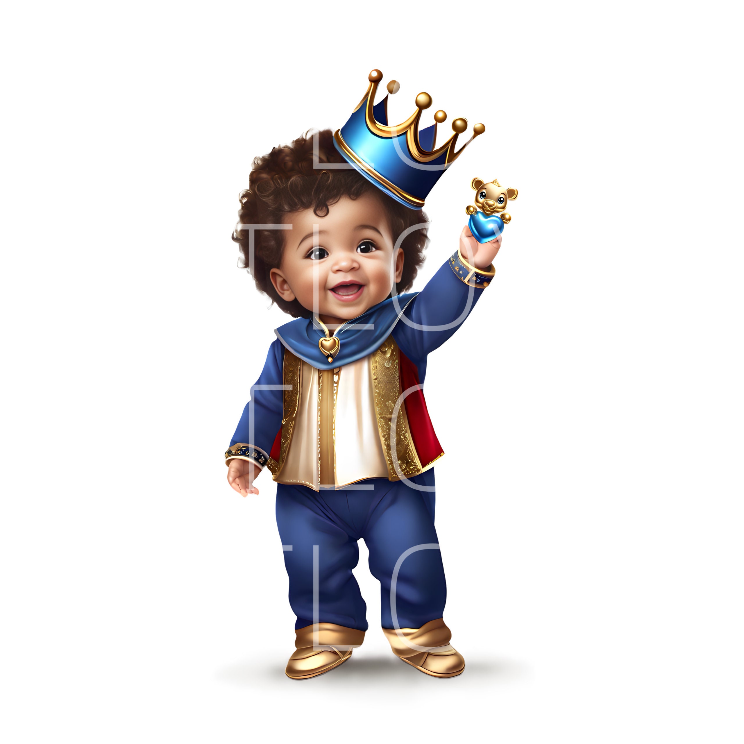 Digital Art Clipart Download Black Baby Boy Prince - Etsy
