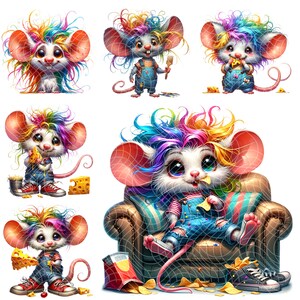 Digital Clipart Mice, Illustration, Download, Bundle, 16 PNG Files ...