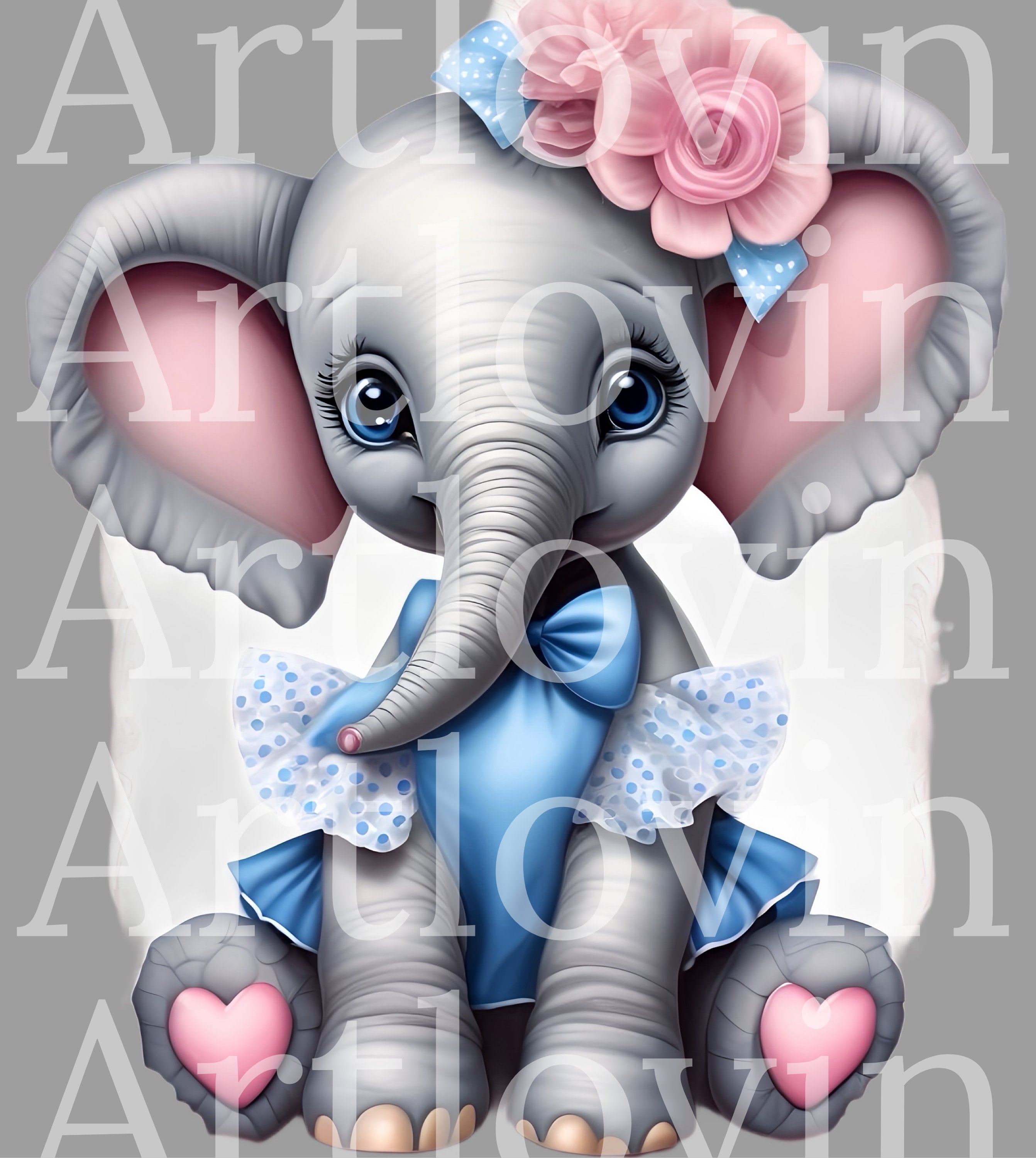 Digital Clipart Download Elephant Girl JPG PNG - Etsy