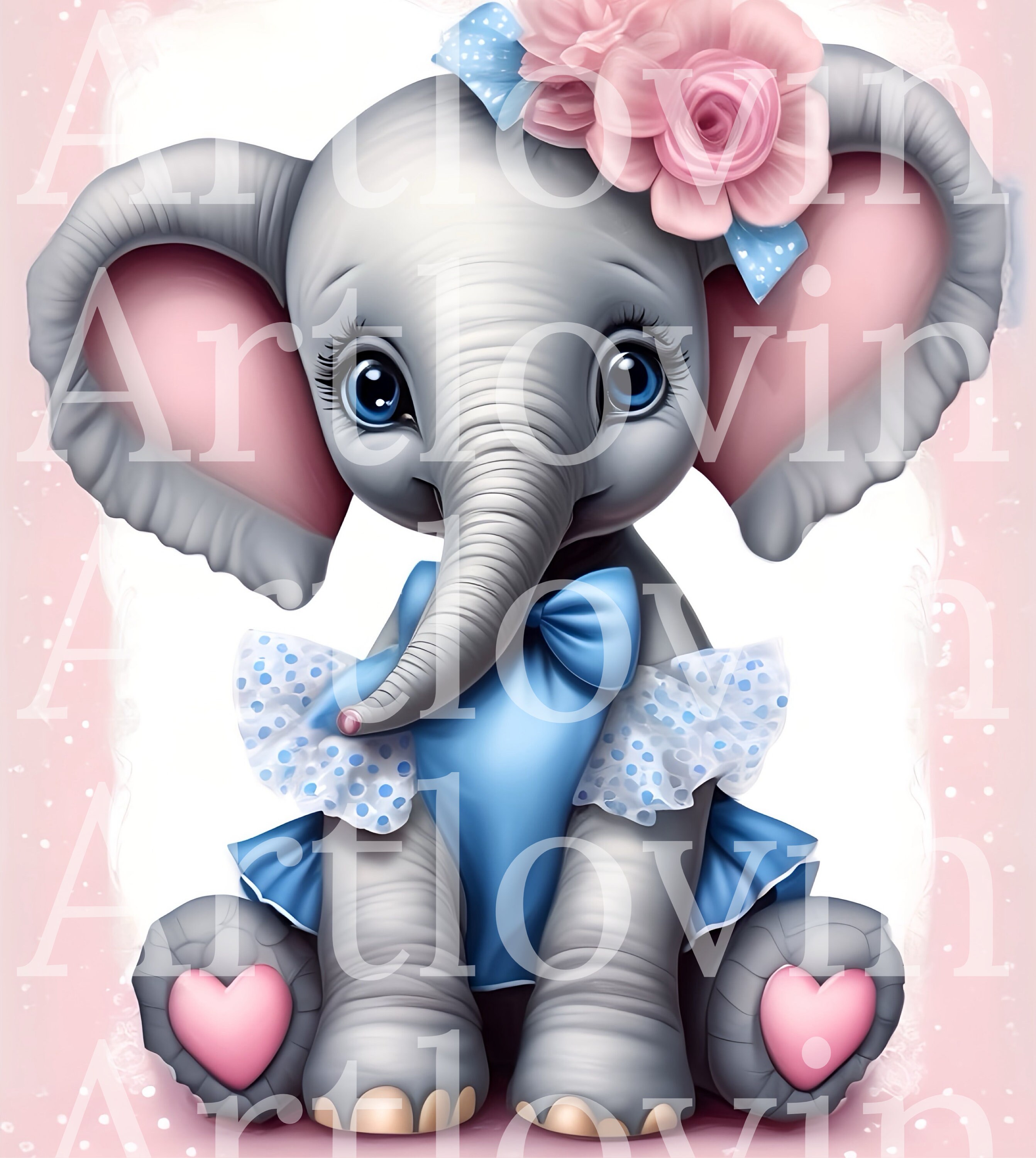 Digital Clipart Download Elephant Girl JPG PNG - Etsy