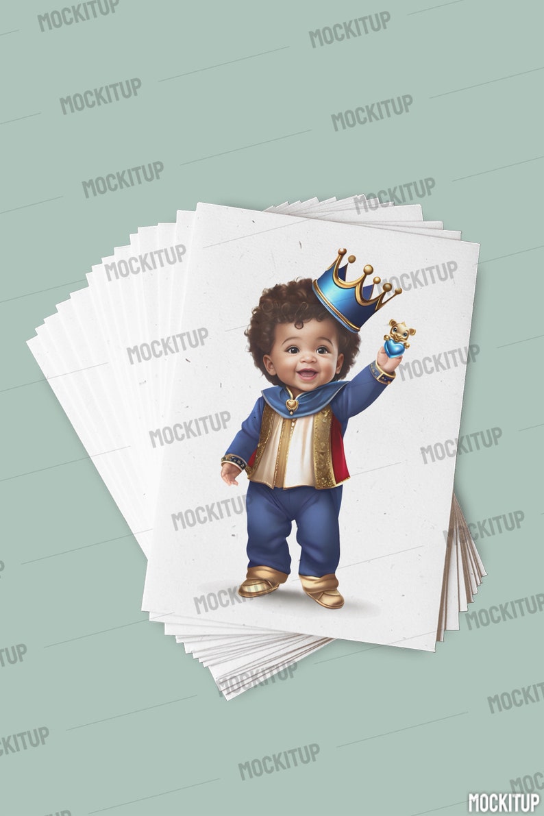 Digital Art Clipart Download Black Baby Boy Prince - Etsy