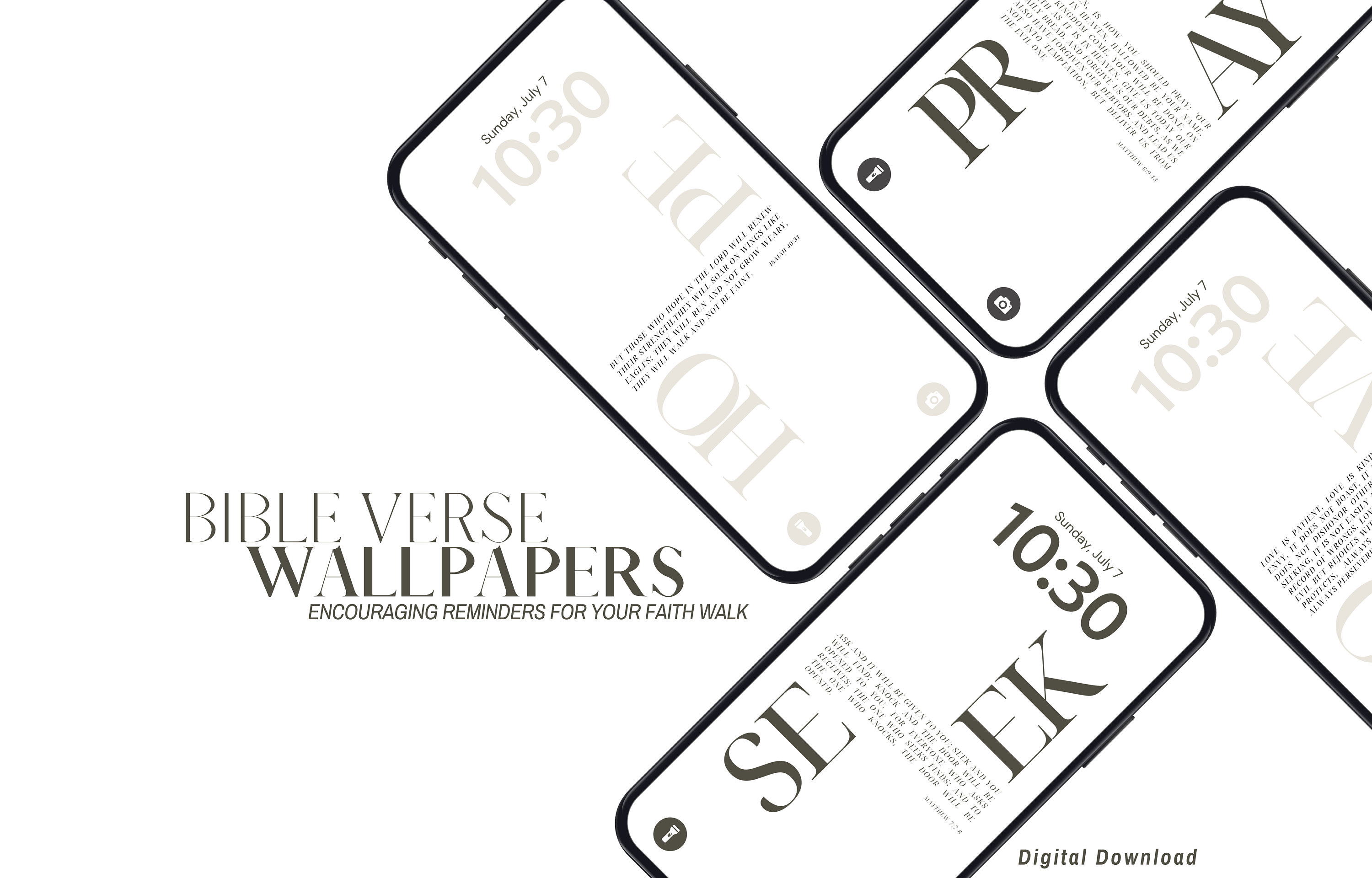 Bible Verse Wallpapers, High Resolution, 12 Pack, Christain Lock Screen ...