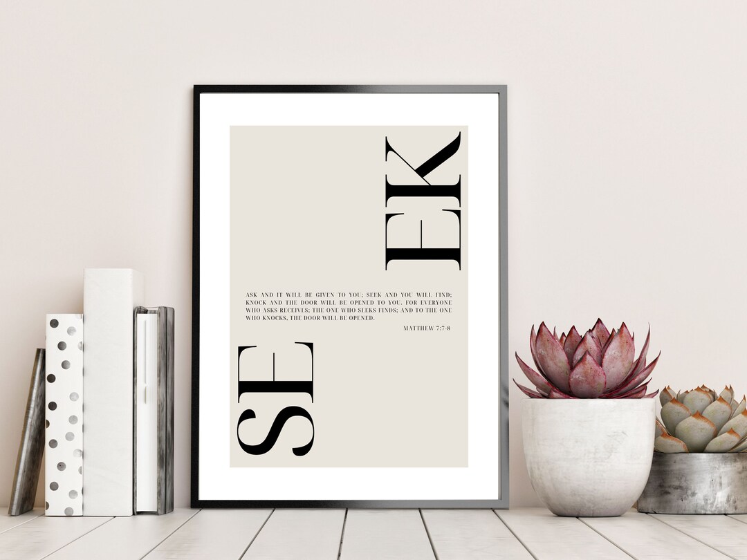 Matthew 7 7-8, Bible Verse Printable, Seek and Find, Modern Christian ...