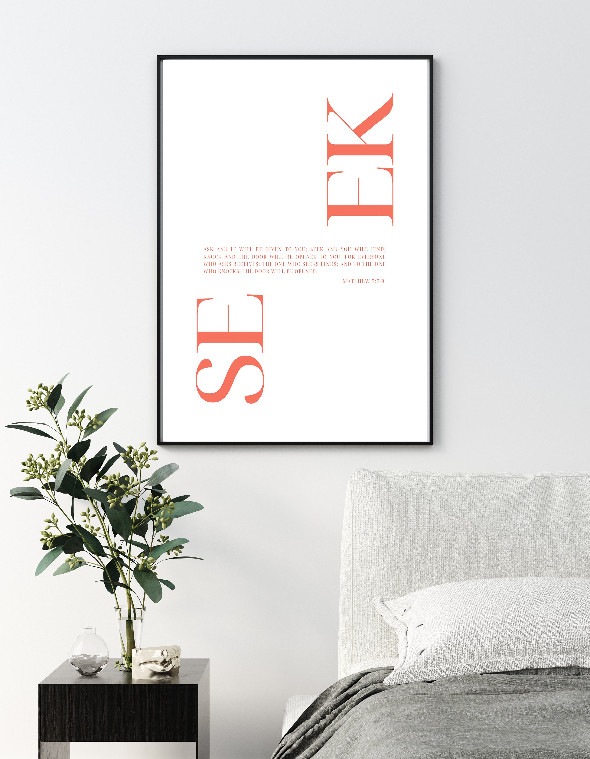 Matthew 7 7-8, Bible Verse Printable, Seek and Find, Modern Christian ...