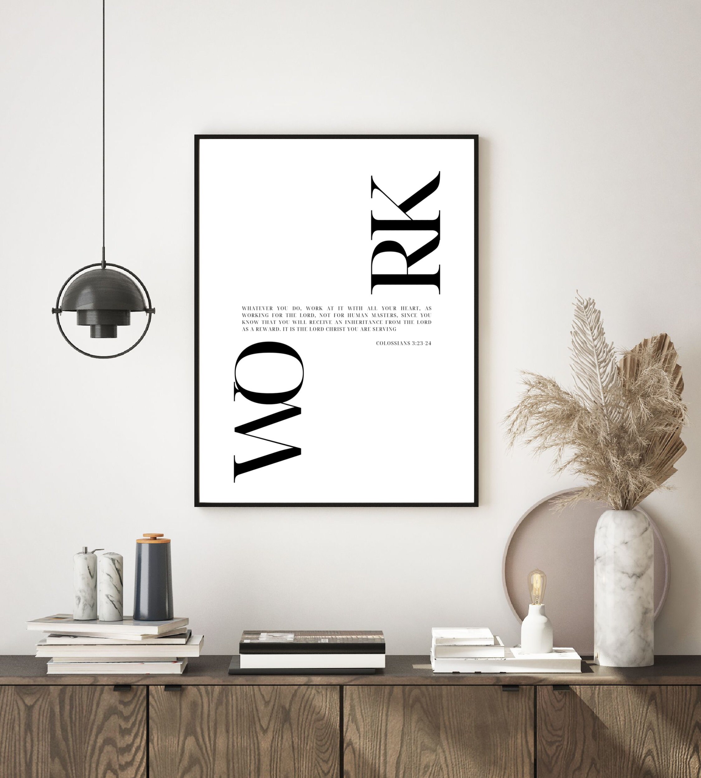 Colossians 3:23-24, Work Bible Verse Printable, Modern Christian Wall ...