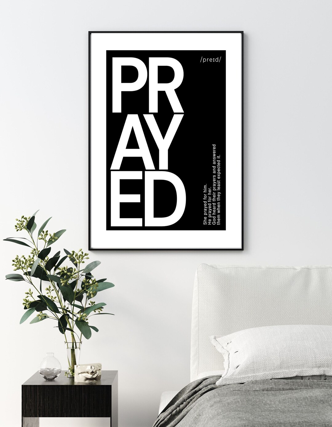 Prayed for You Word Art, Modern Inspirational Wall Art, Engagement Gift ...