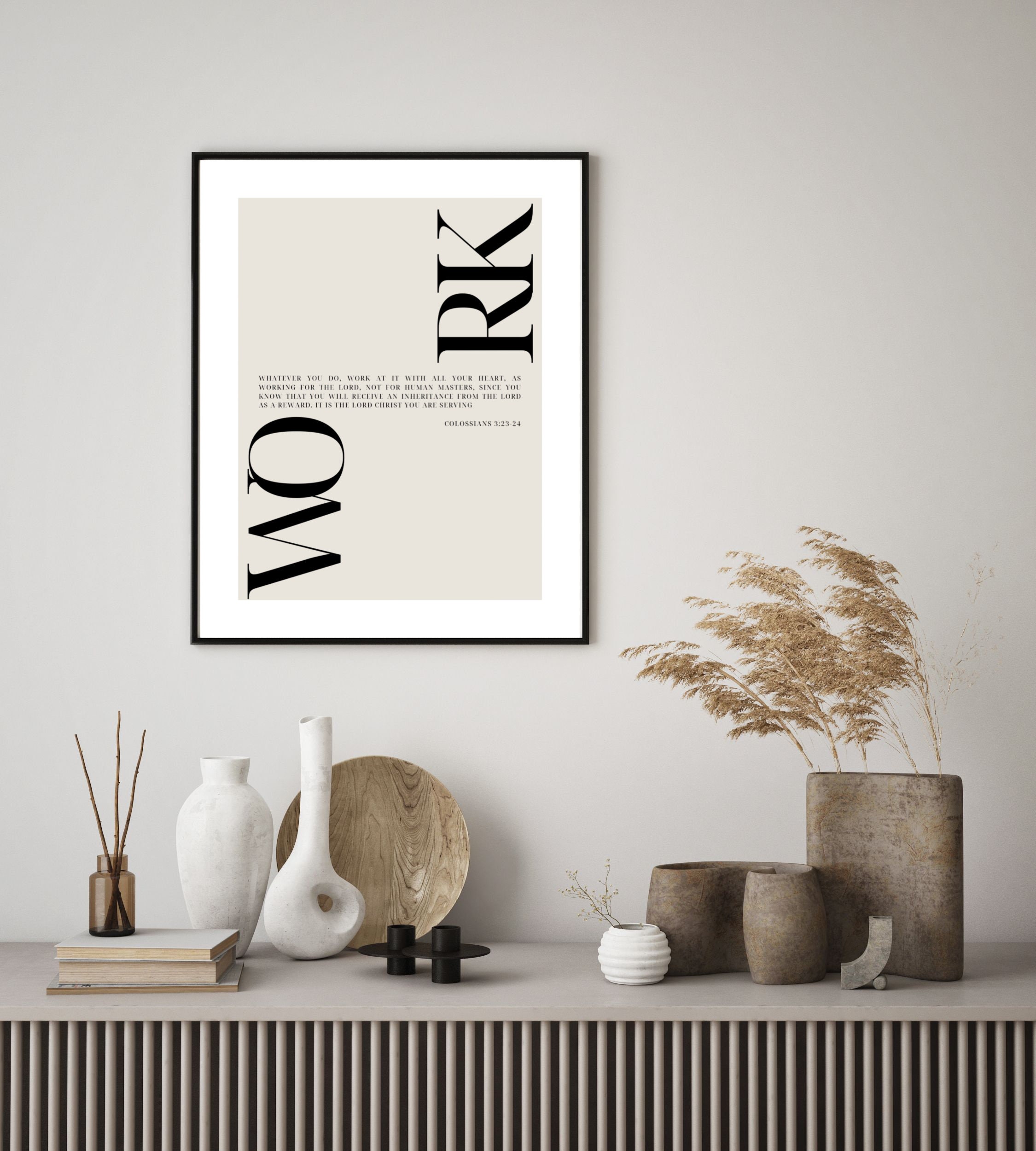 Colossians 3:23-24, Work Bible Verse Printable, Modern Christian Wall ...