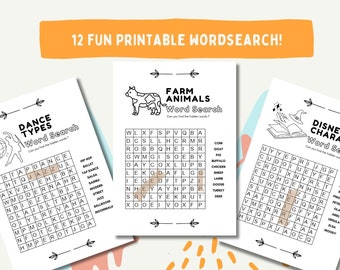 Printable Word Search Puzzle Pack Adults and Kids L Include Solutions L ...