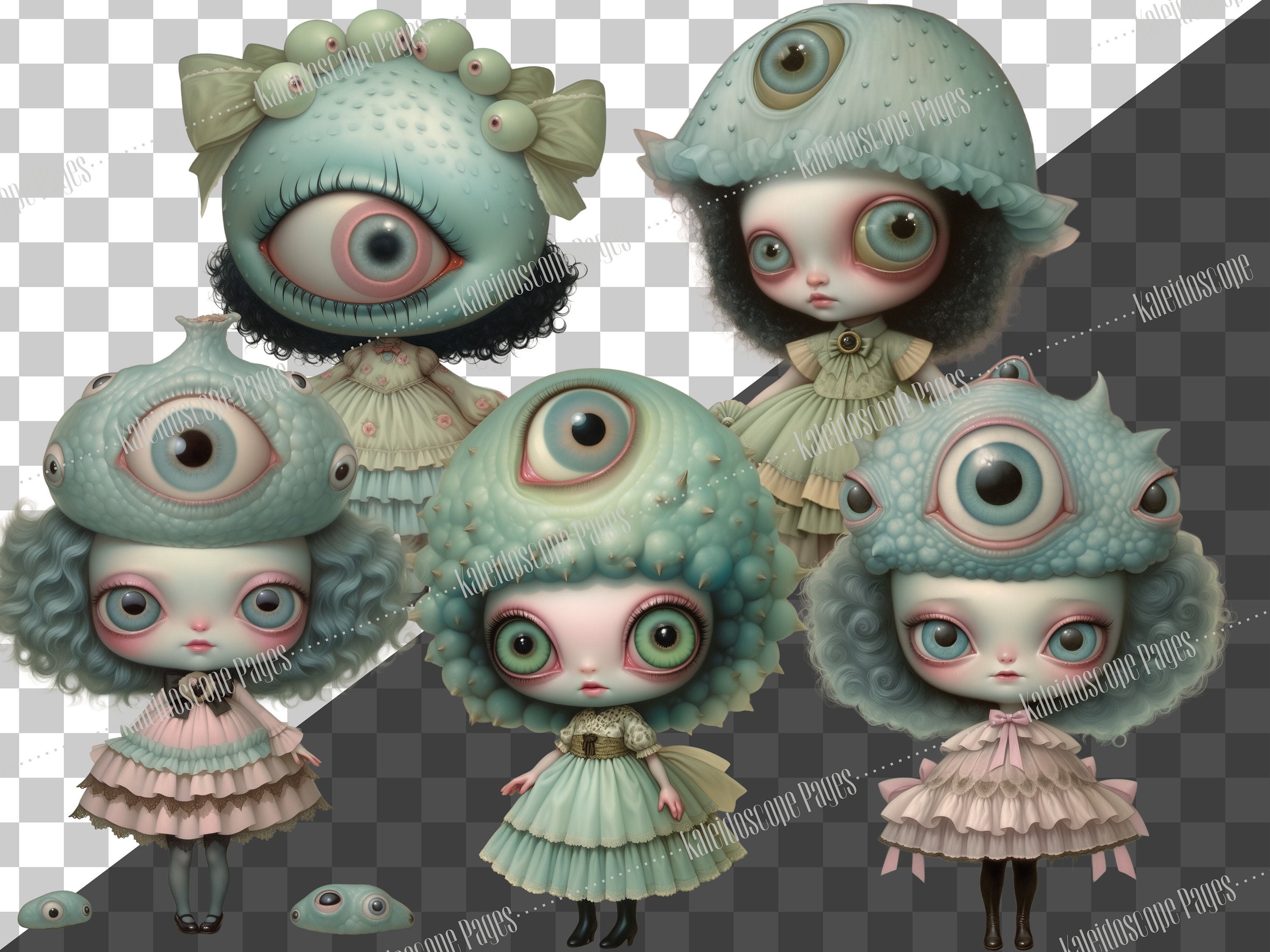 Mesmer-eye-zing Monsters Clipart Bundle 1 | Printable Digital Download ...