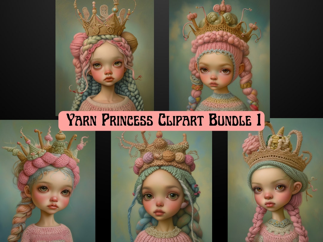 Yarn Princess Clipart Bundle 1 | Printable Digital Download - Etsy