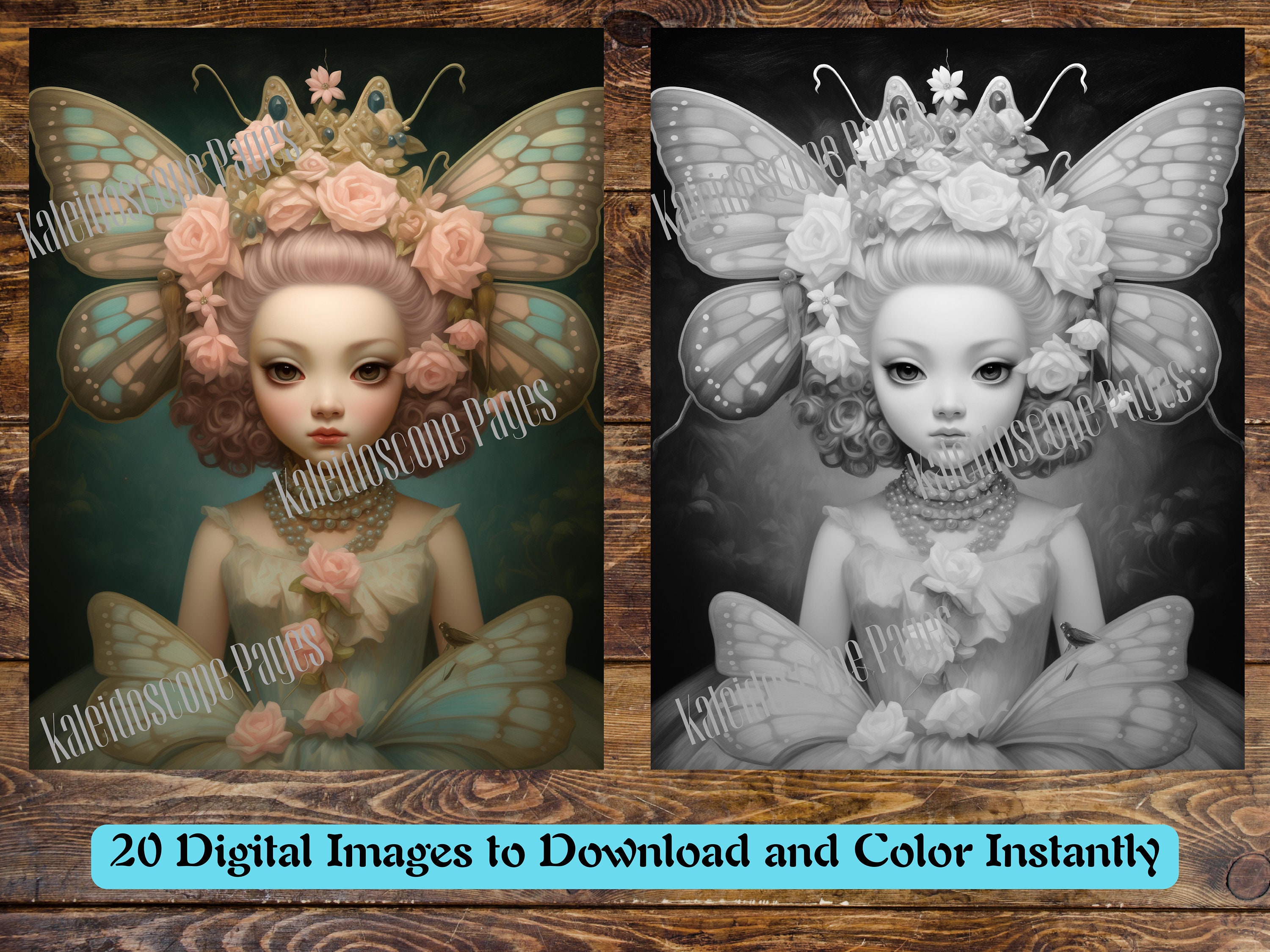 Butterfly Princesses Vol. 1 Coloring Set | Printable Digital Download ...