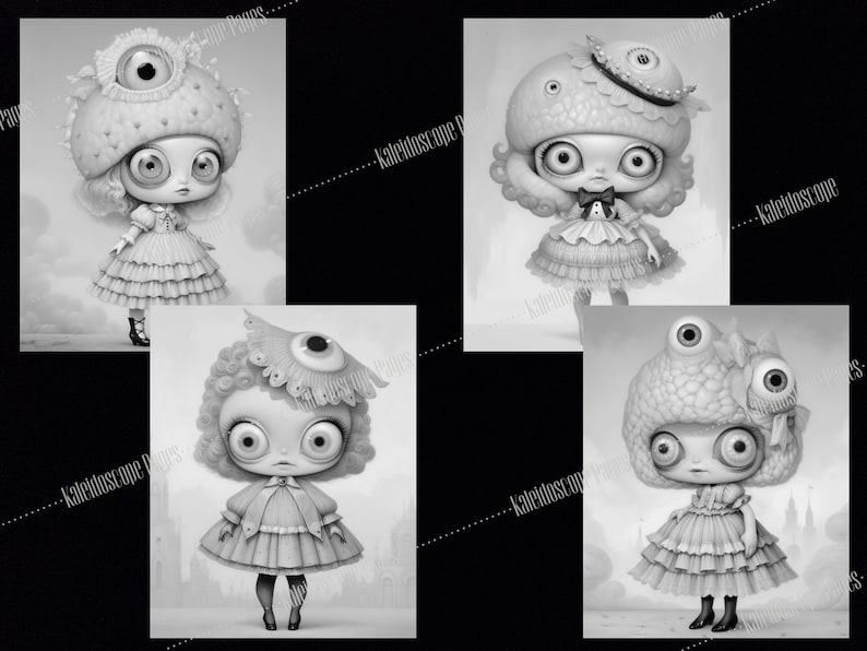 Mesmer-eye-zing Monsters 2 Coloring Set | Printable Digital Download - Etsy