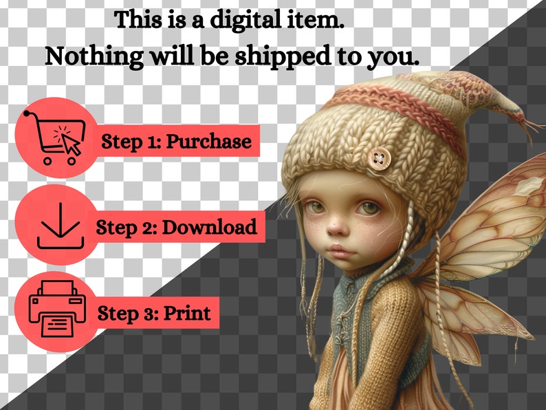 Yarn Fairies Digital Clipart Bundle 1 | Printable Digital Download - Etsy