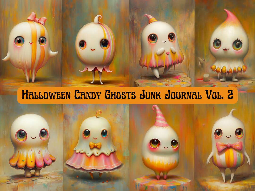 Halloween Candy Ghosts Junk Journal 2 | Printable Digital Download - Etsy