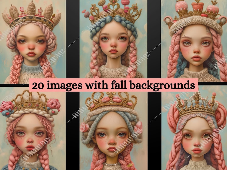 Yarn Princess Clipart Bundle 1 | Printable Digital Download - Etsy