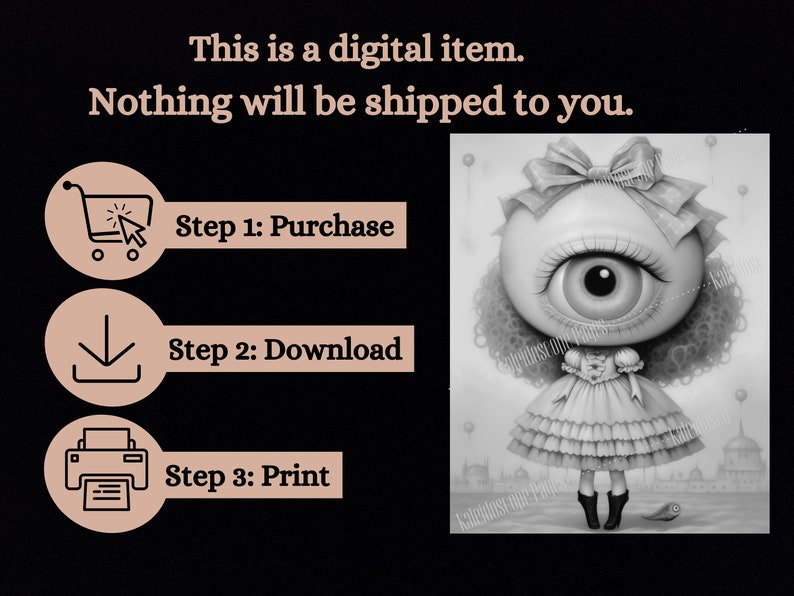 Mesmer-eye-zing Monsters 1 Coloring Set | Printable Digital Download - Etsy