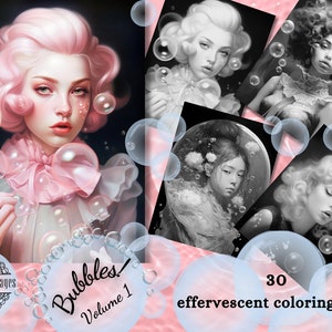 Bubbles Vol.1 Grayscale Coloring Set Printable Digital Download - Etsy