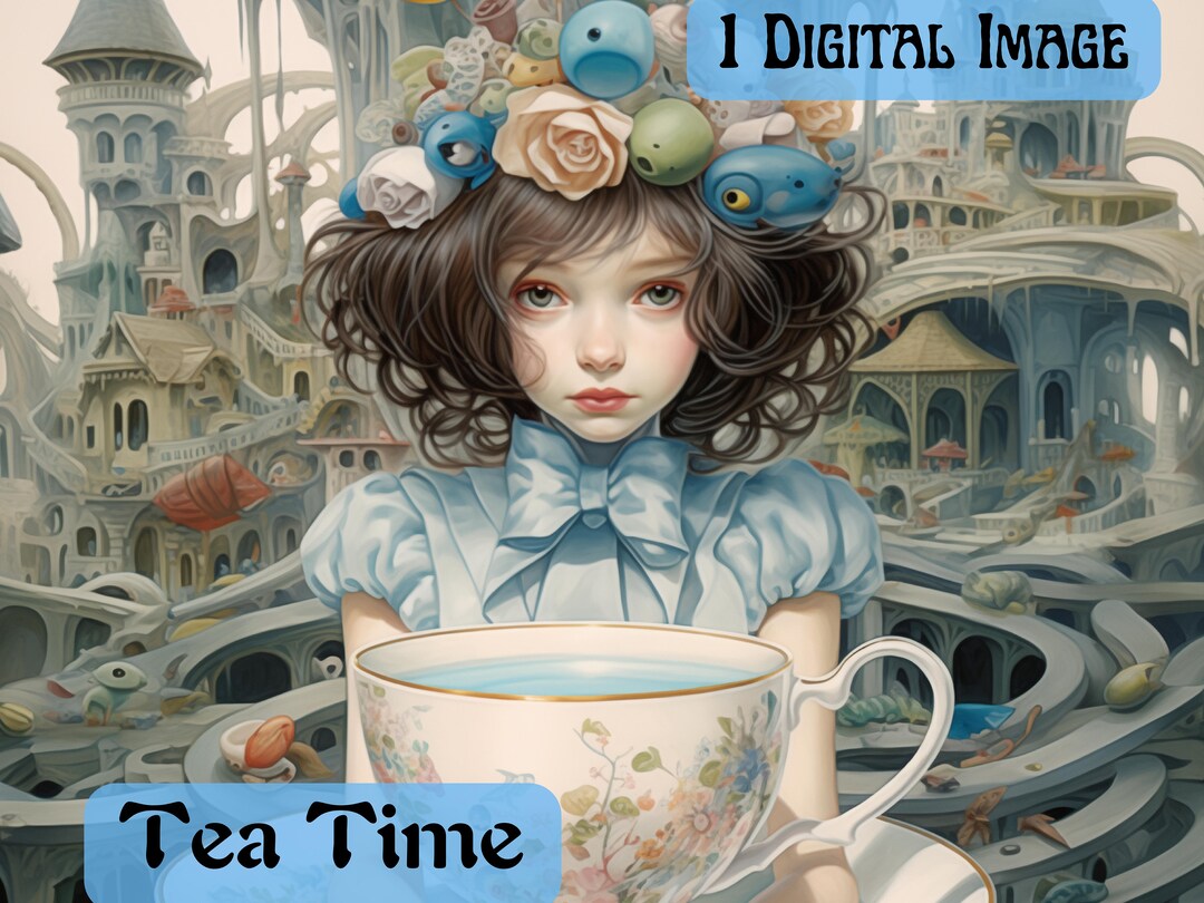 Tea Time Digital Art Printable Digital Download - Etsy