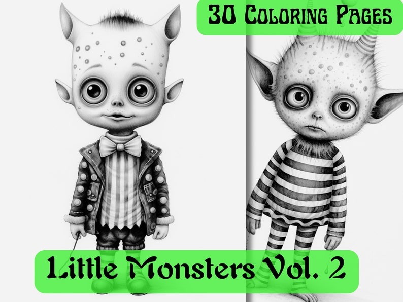 Little Monsters Vol. 2 Coloring Set | Printable Digital Download - Etsy