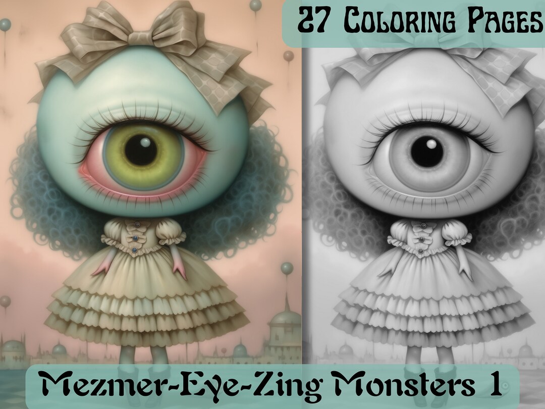 Mesmer-eye-zing Monsters 1 Coloring Set | Printable Digital Download - Etsy