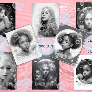 Bubbles Vol.1 Grayscale Coloring Set Printable Digital Download - Etsy