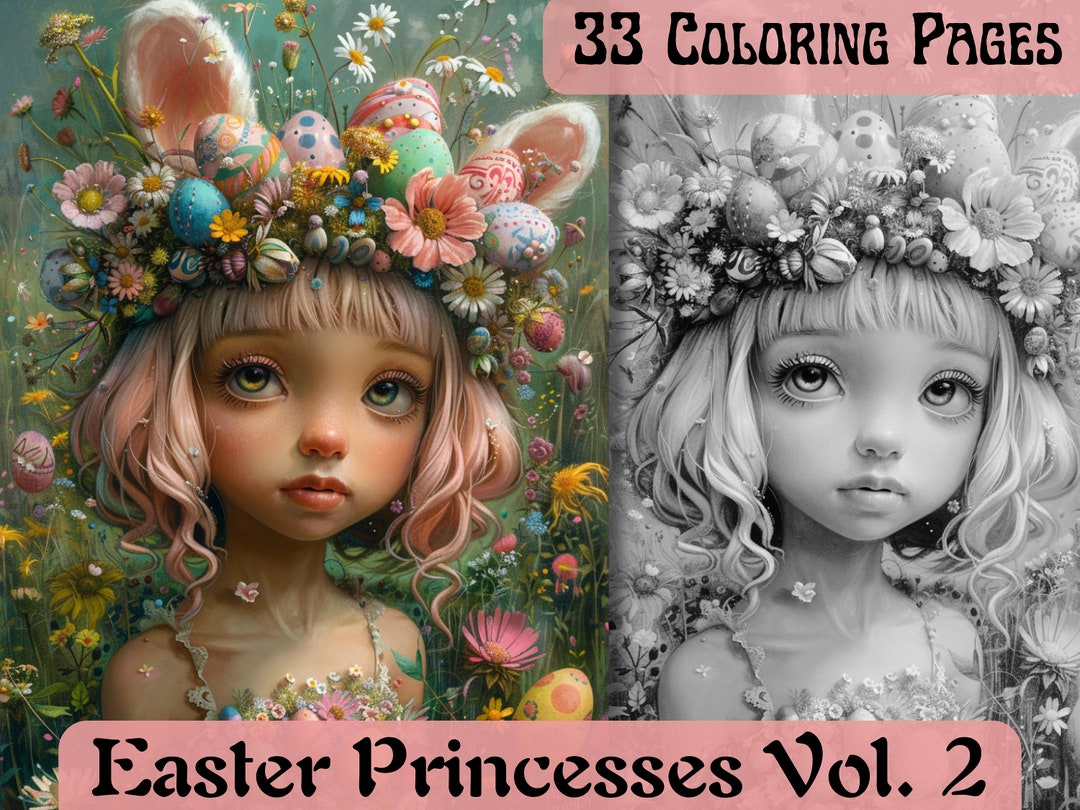 Easter Princesses Vol. 2 Coloring Set | Printable Digital Download - Etsy